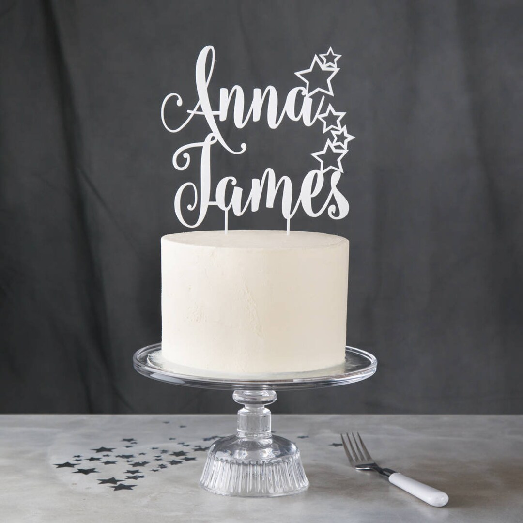 Personalised Star Couples Cake Topper - Etsy