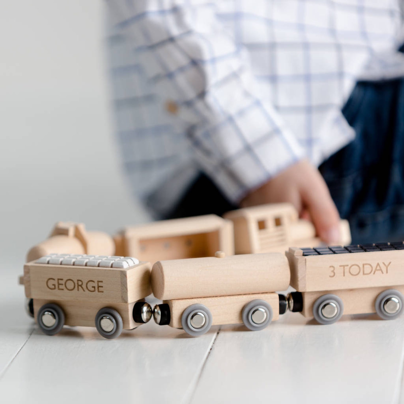 Personalised Wooden Birthday Train Set Traditional Wooden | Etsy UK