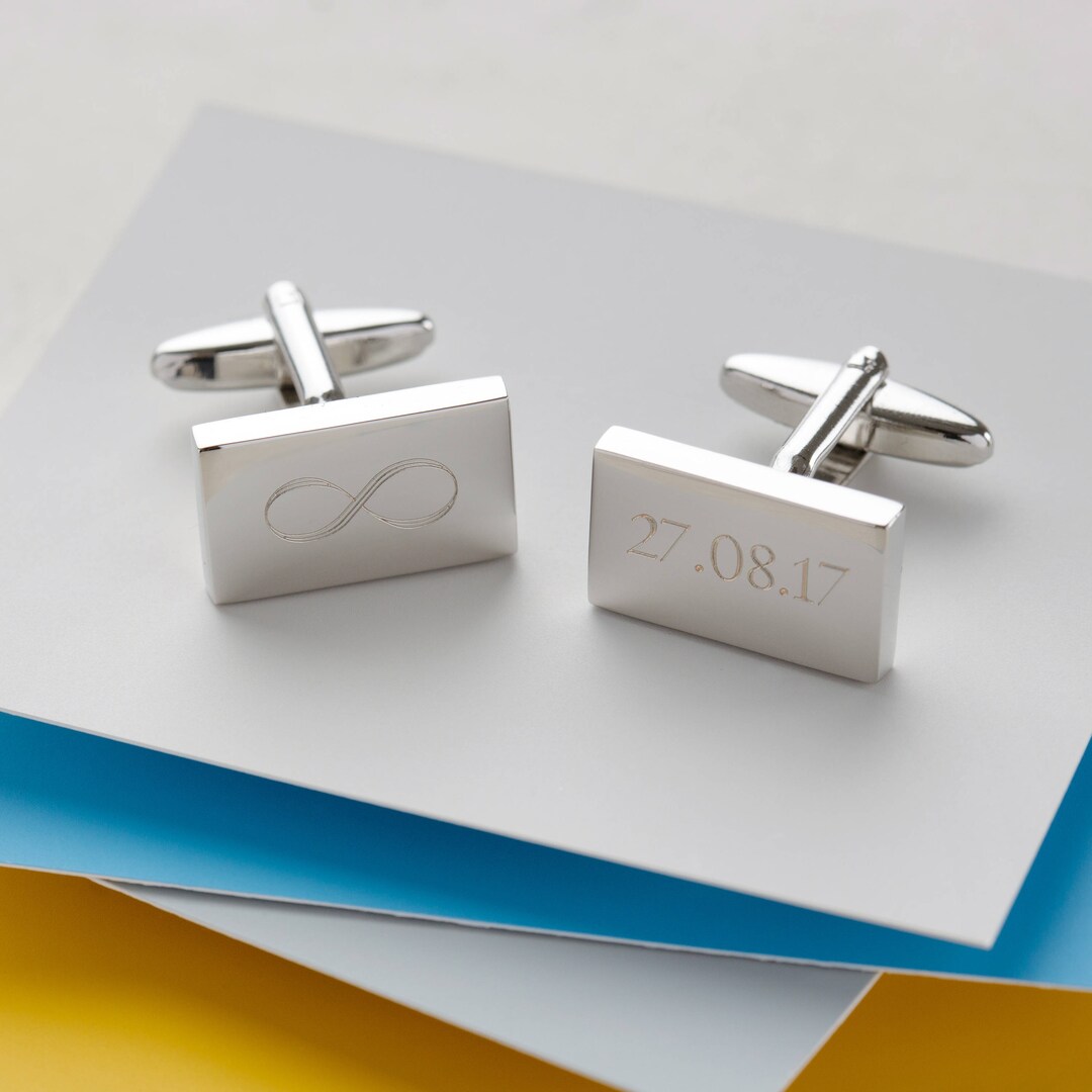 Personalised Engraved Infinity Cufflinks, Custom Cufflinks, Engraving ...