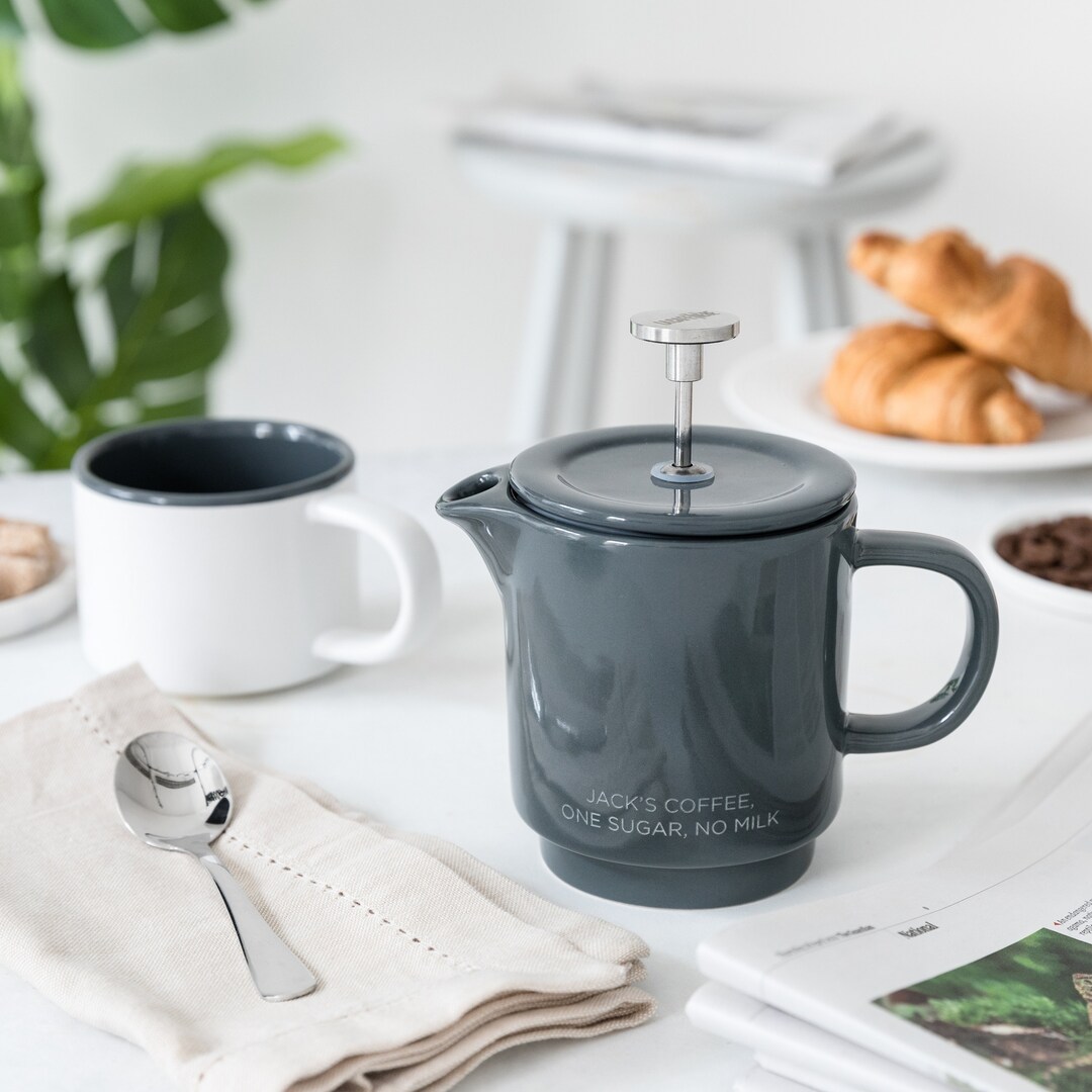 Personalised Ceramic Cafetiere and Mug Set - Etsy