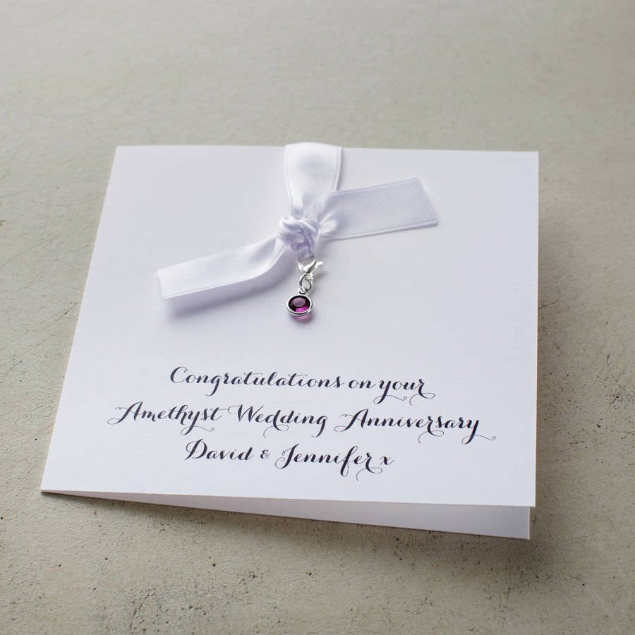 Swarovski Amethyst Birthstone Anniversary Card Thirty Third Wedding Anniversary Amethyst Anniversary Gifts Keepsake Anniversary Card Etsy UK