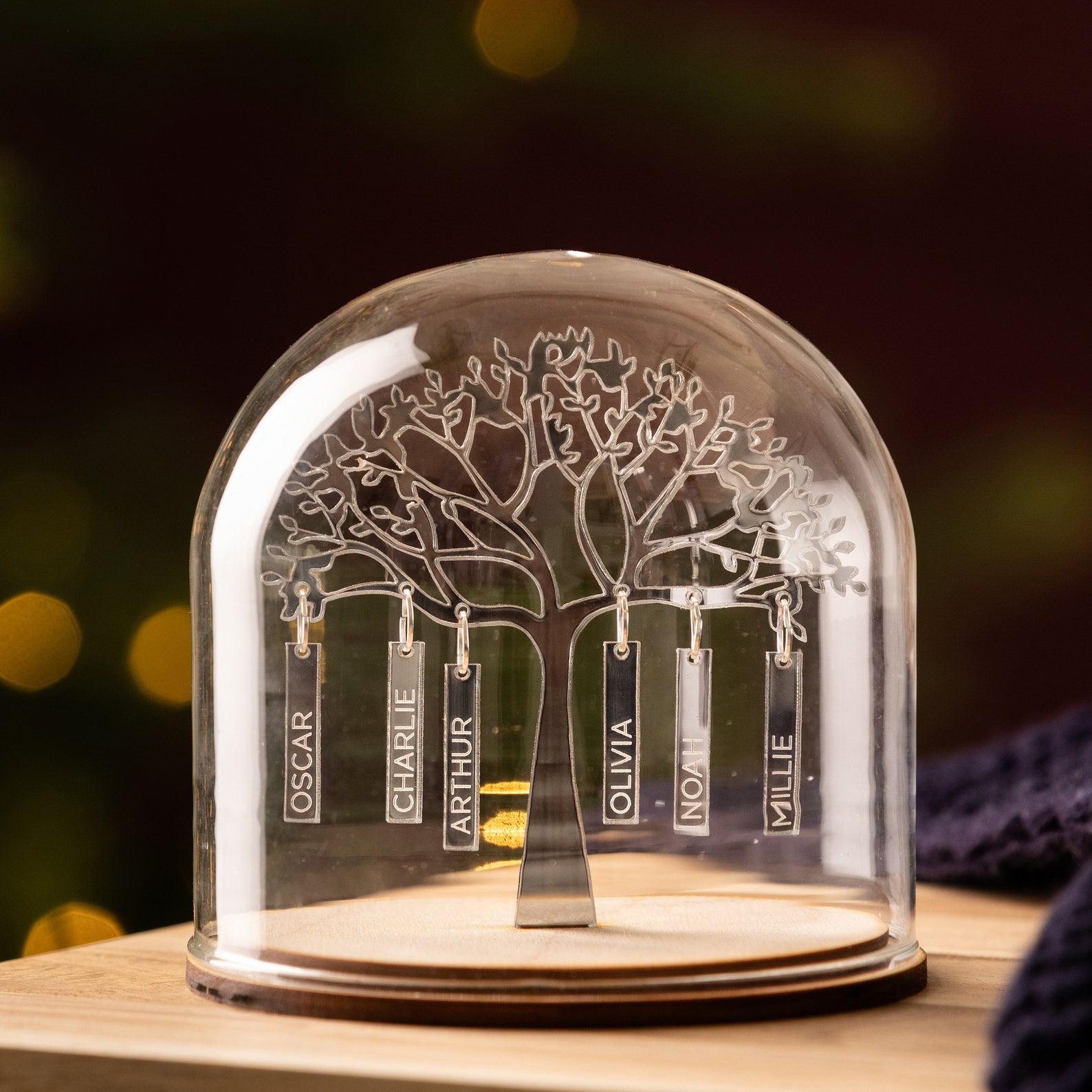 Personalised Family Tree Christmas Dome Decoration Bespoke - Etsy