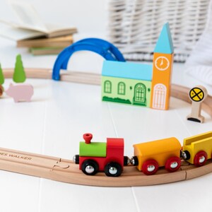 Personalised Wooden City and Countryside Train Set, Eco Toys ...