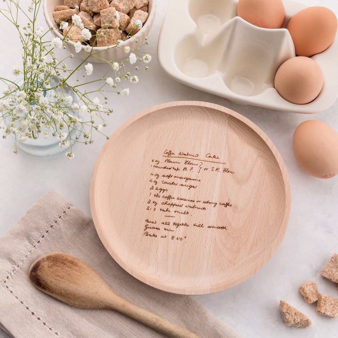 Personalised Engraved Wooden Recipe Dish, Engraved Recipe Kitchen Tray ...