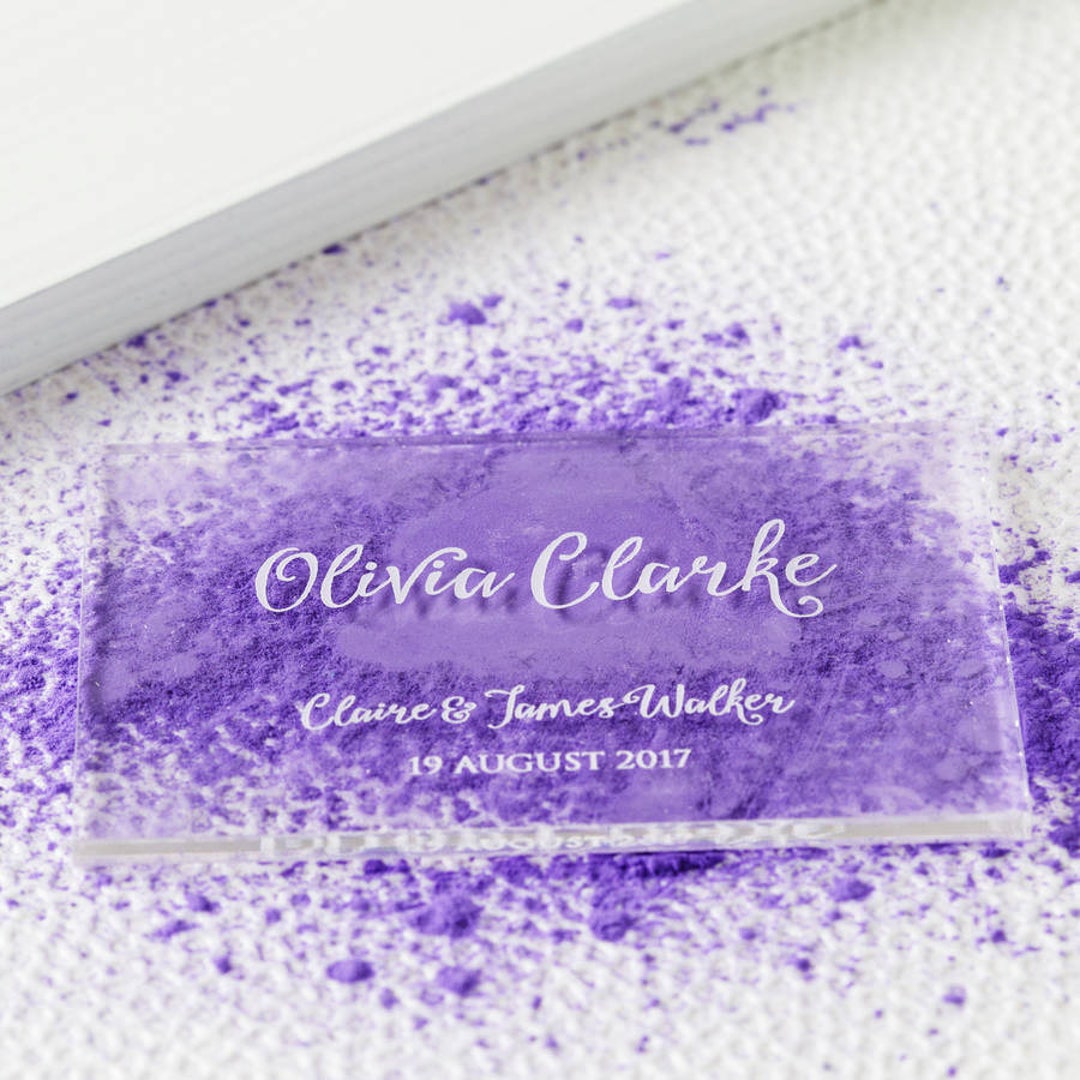 Personalised Acrylic Wedding Place Card, Clear Acrylic Engraved Place ...