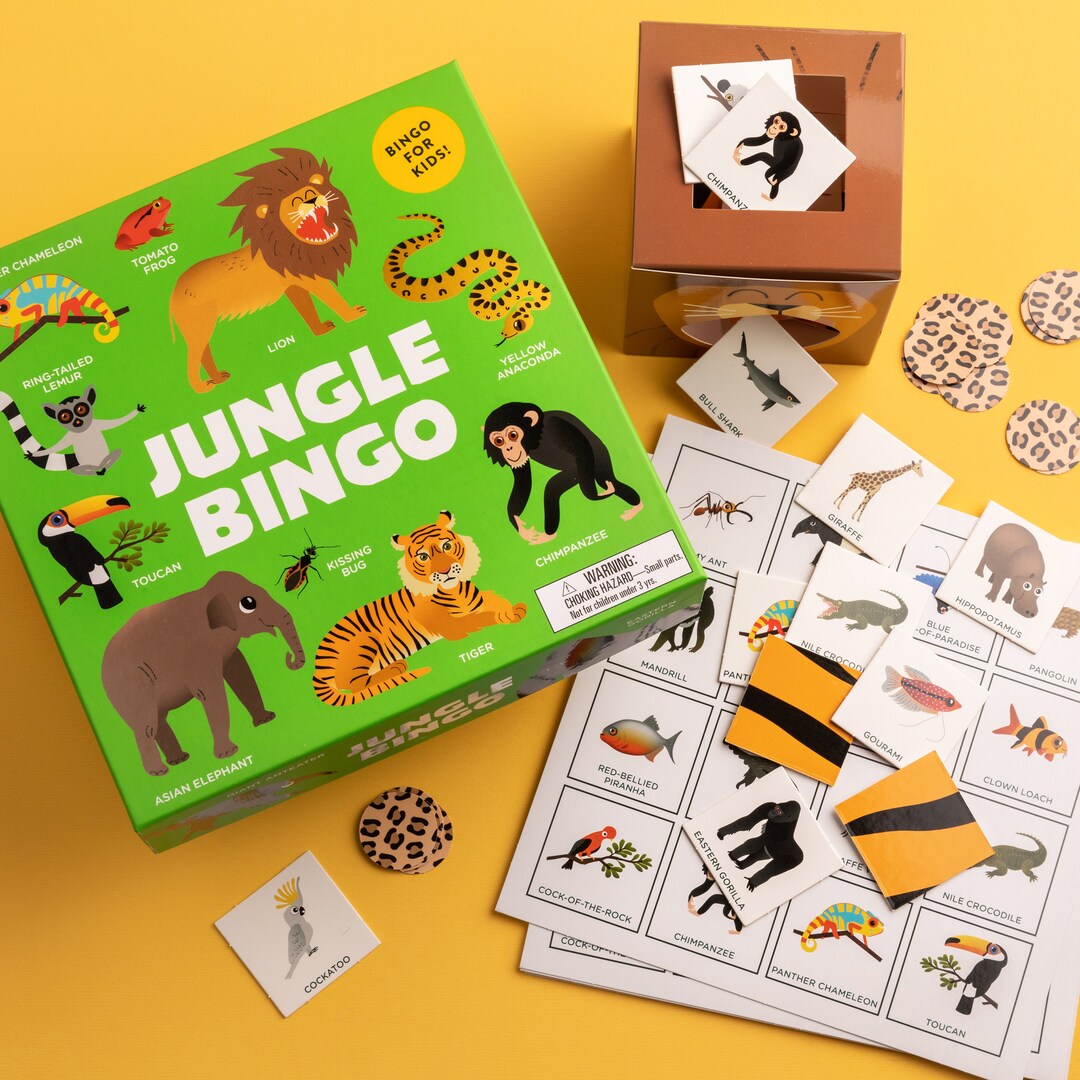 Jungle Bingo Game, Easy to Play, Jungle Fan Gifts, Jungle Lover ...