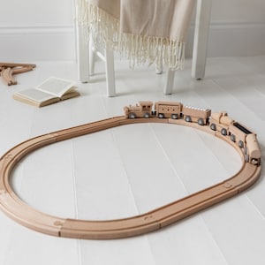 Personalised Wooden Train Set and Oval Track, Traditional Toys, Custom ...