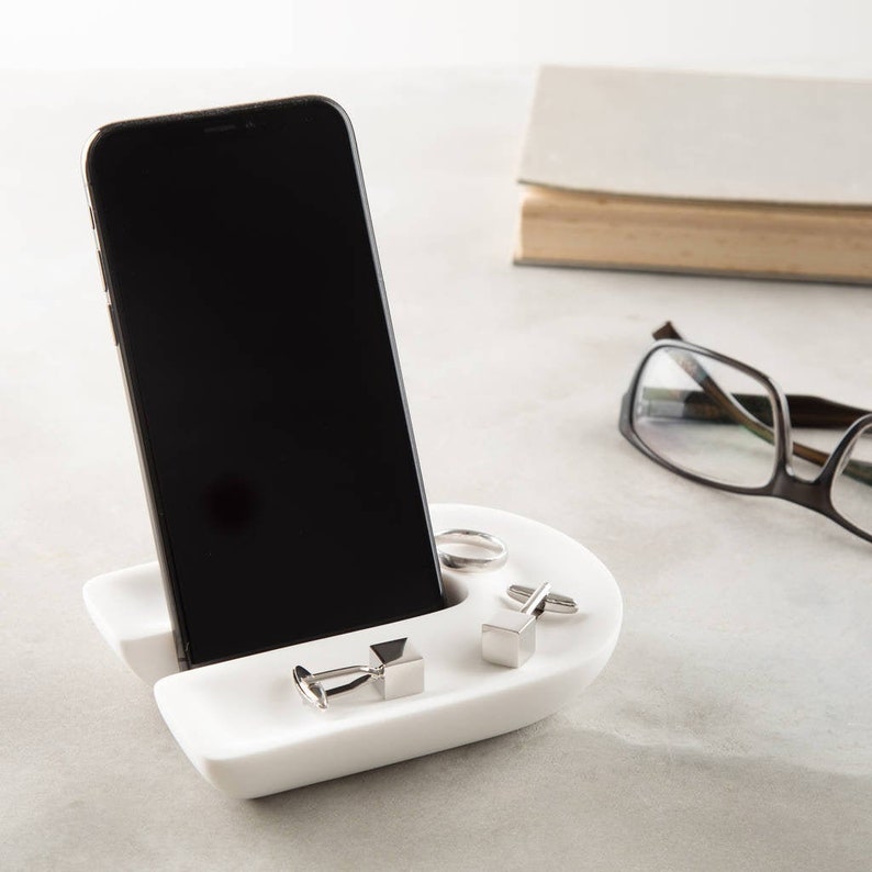 Phone Stand And Accessories Tray For Him | Etsy