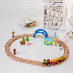 Personalised Wooden City and Countryside Train Set, Eco Toys ...