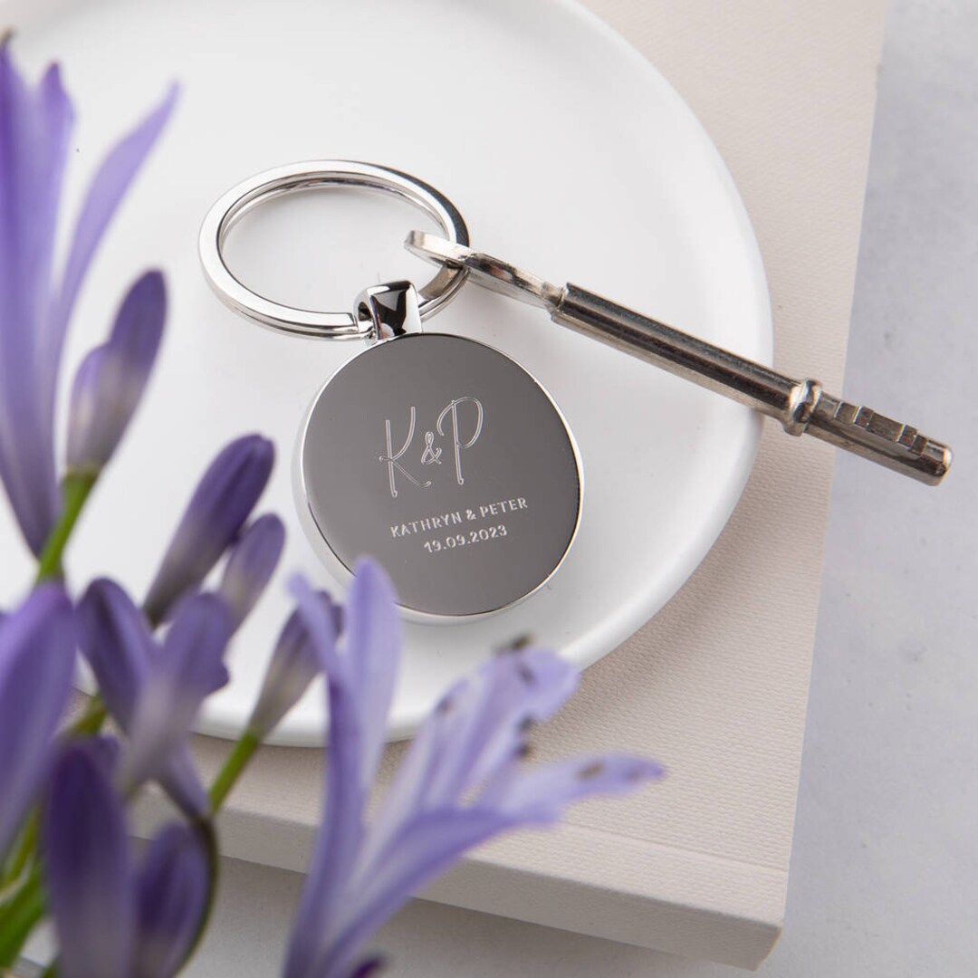 Personalised Engraved Thank You Wedding Favour Keyrings - Etsy