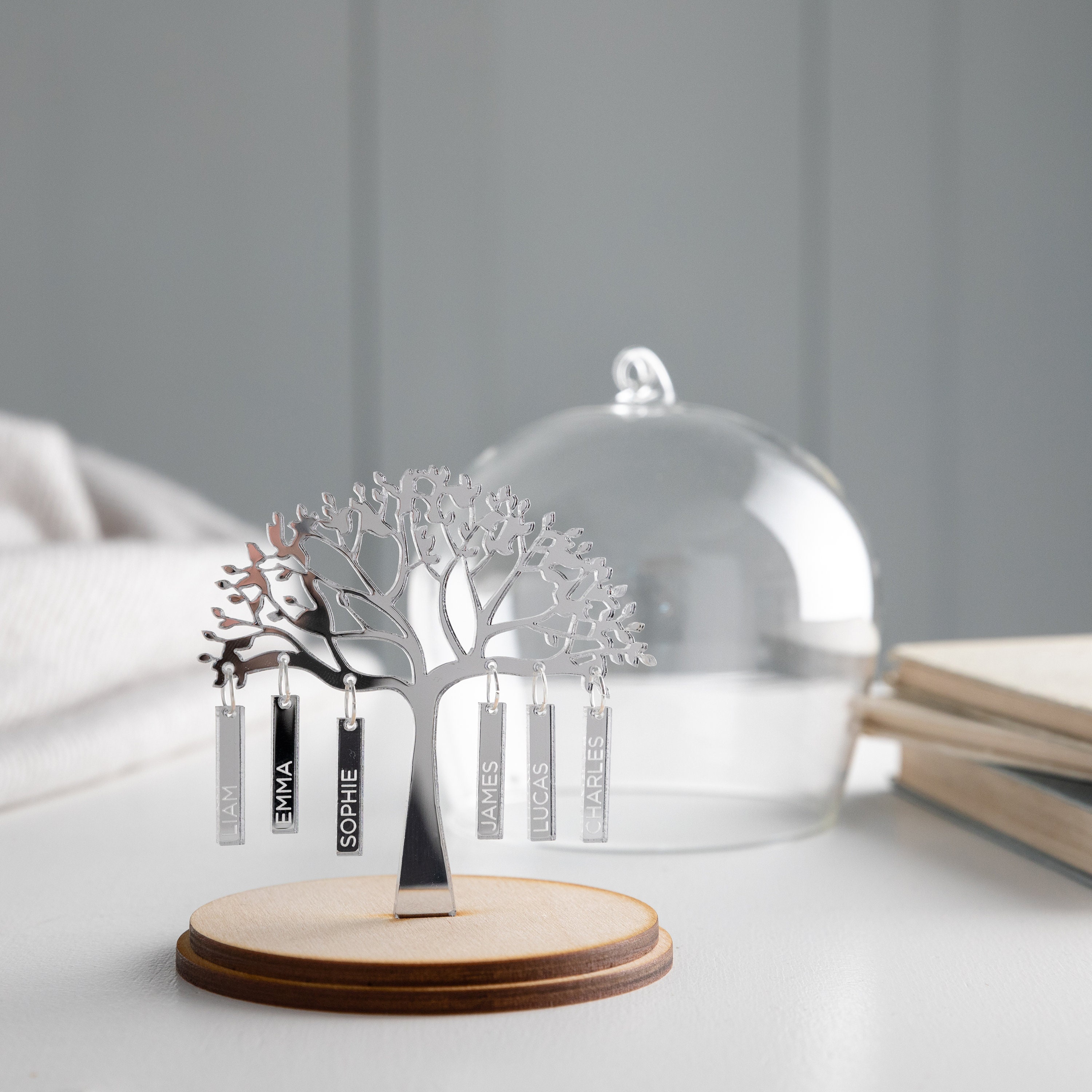 Personalised Family Tree Dome Decoration Additional Tag - Etsy