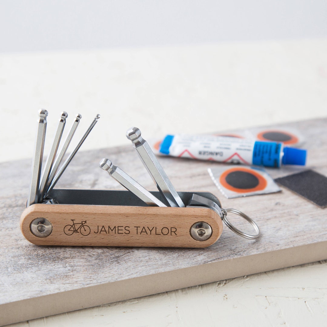 Personalised Wooden Bicycle Allen Keys Tool Kit, Personalised Cycling ...