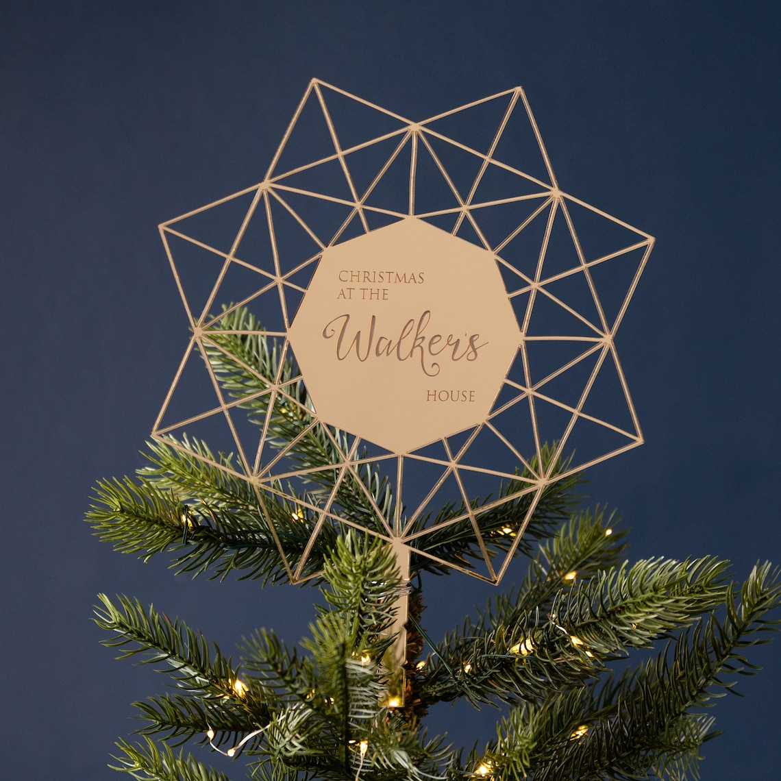 Personalised Geometric Star Tree Topper - Etsy