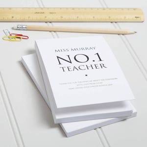 Personalised Number One Teacher Notepad - Etsy UK