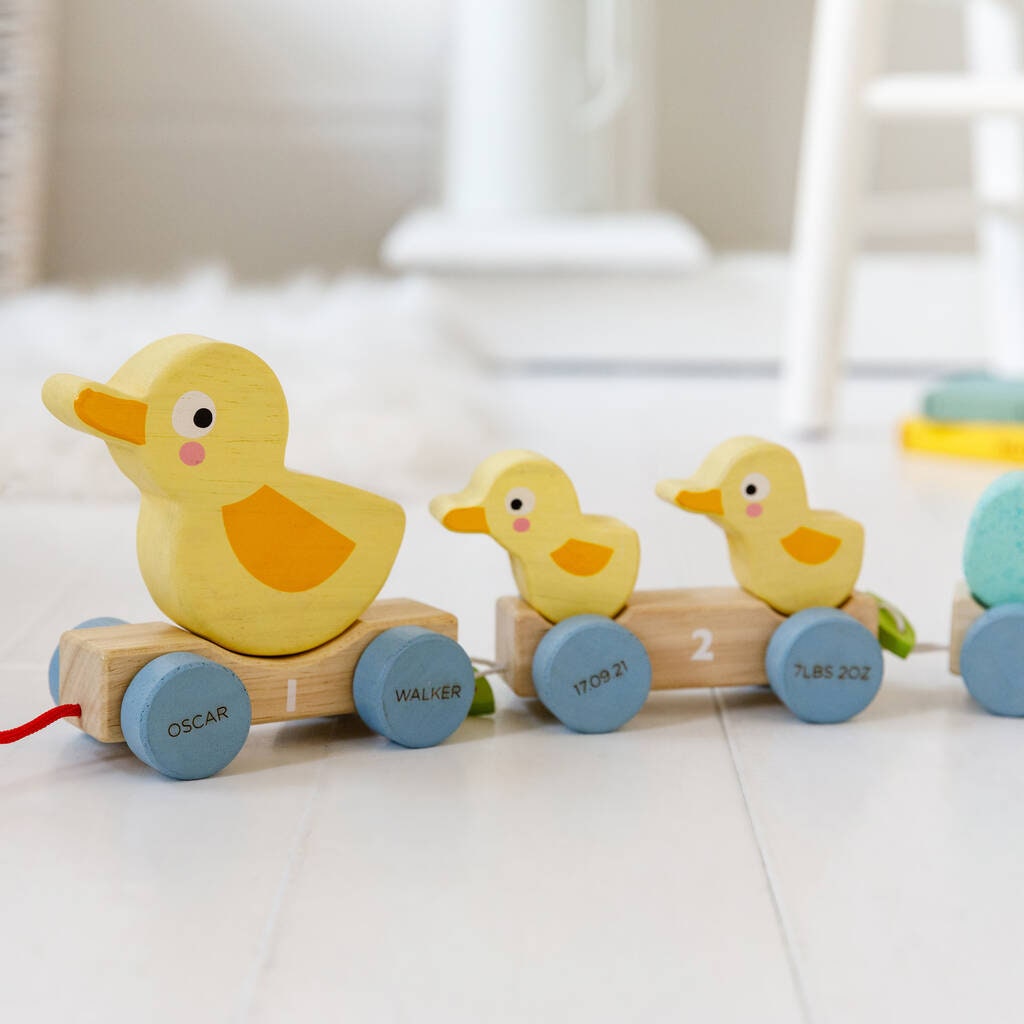 Personalised Pull Along Wooden Ducks Toy - Etsy