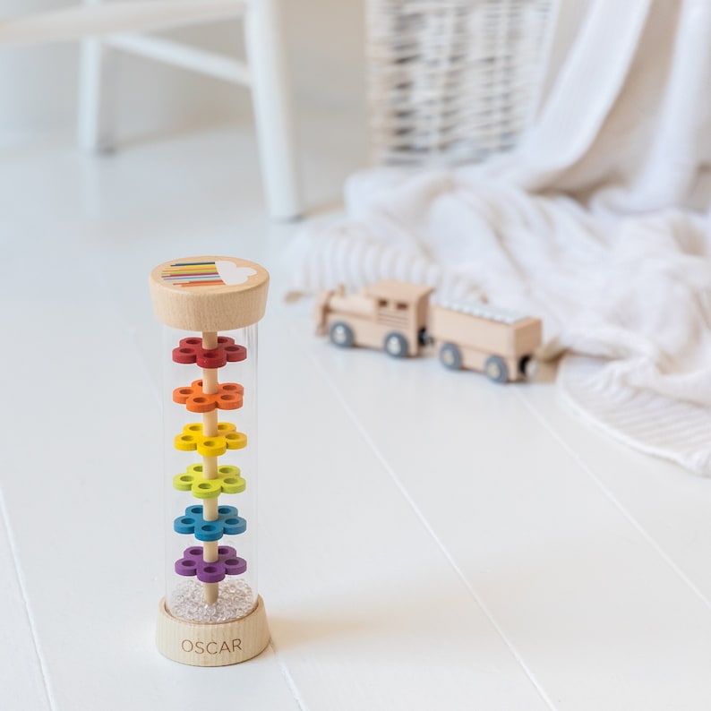 Personalised Wooden Rainbow Rainmaker Toy | Etsy