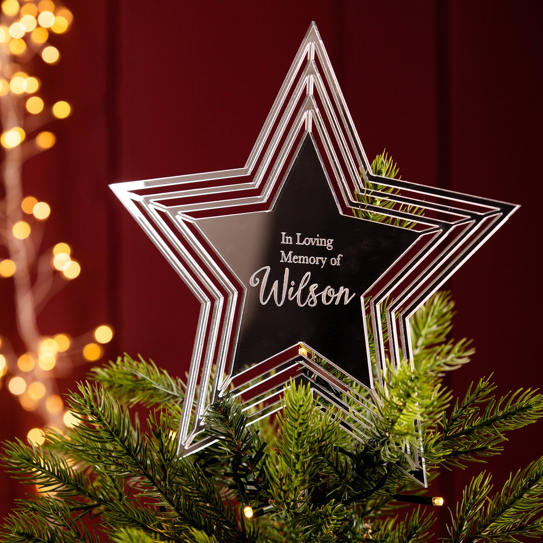 Personalised Memorial Star Christmas Tree Topper - Etsy