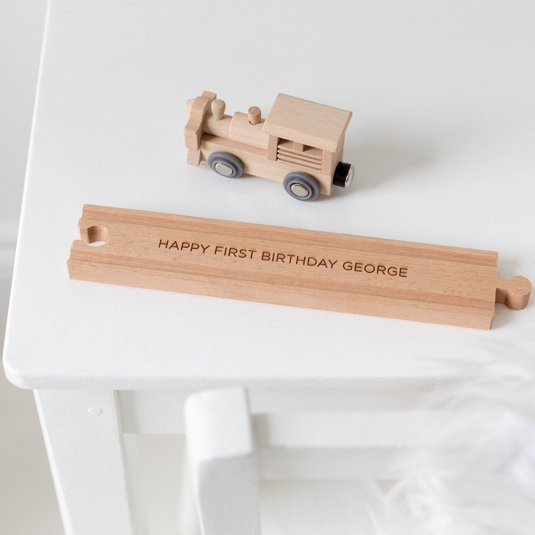 Personalised Wooden Train Track and Engine, Eco Toys, Traditional Gifts ...