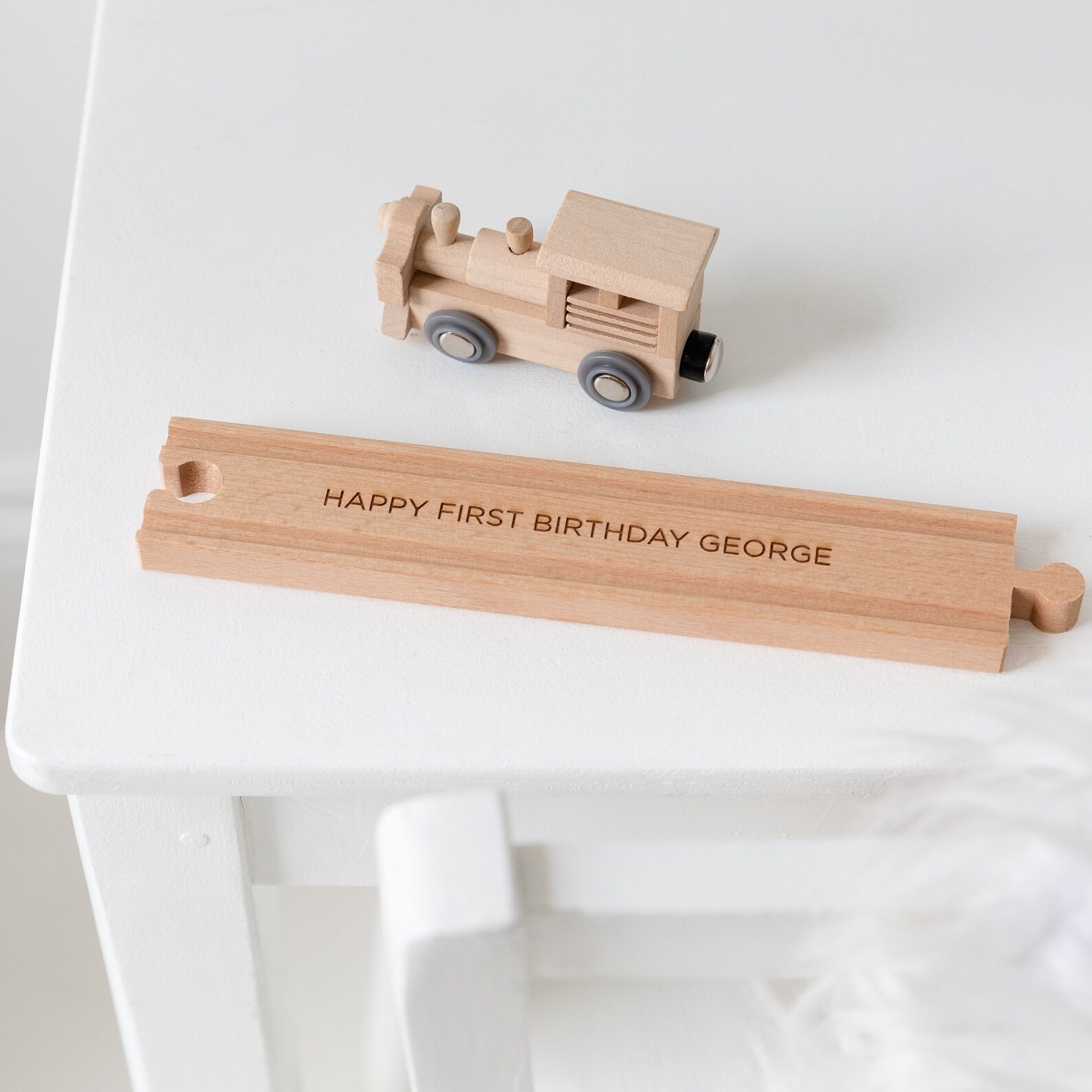 Personalised Wooden Train Track and Engine - Etsy