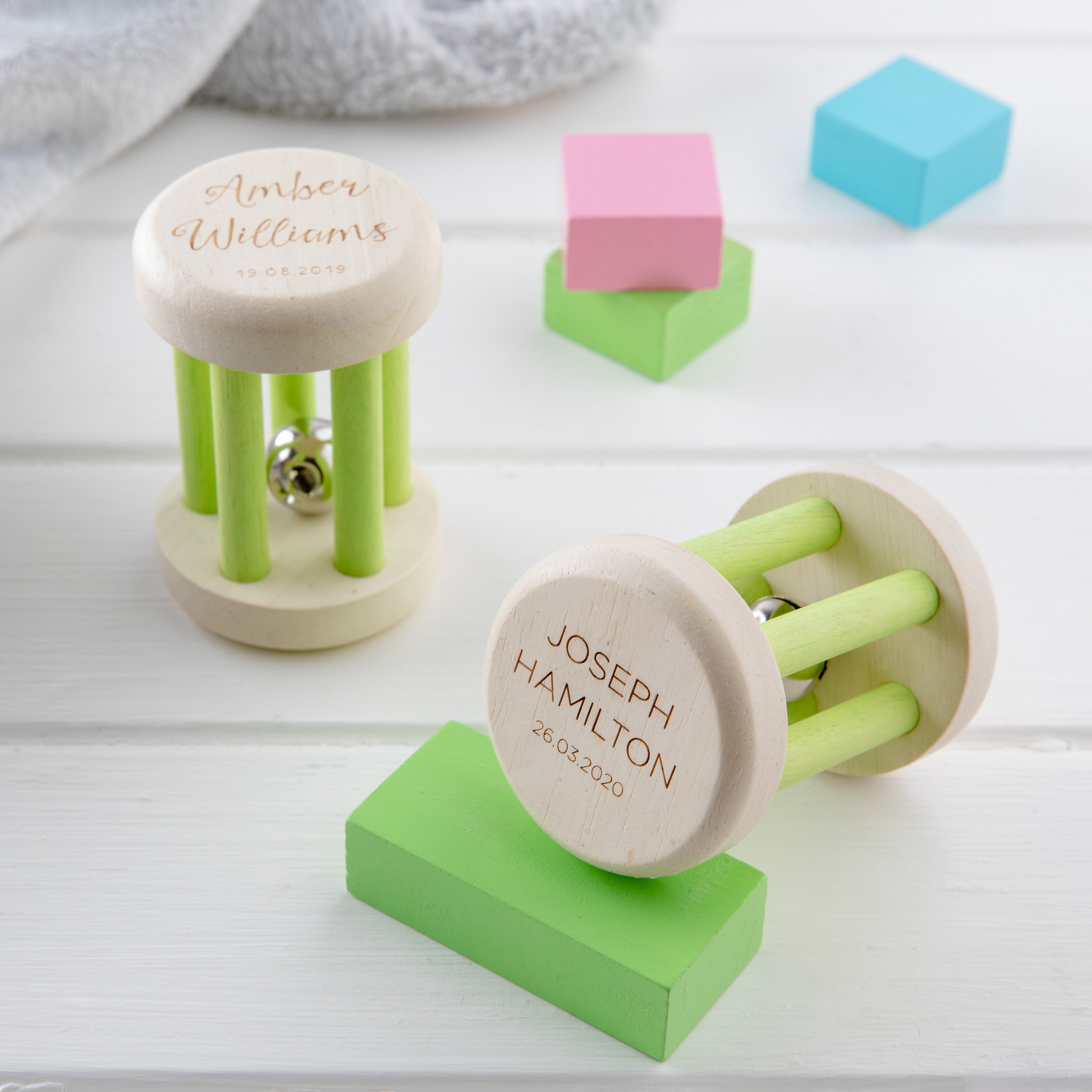 Personalised Wooden Baby Rattle Bell Toy Traditional Wooden | Etsy