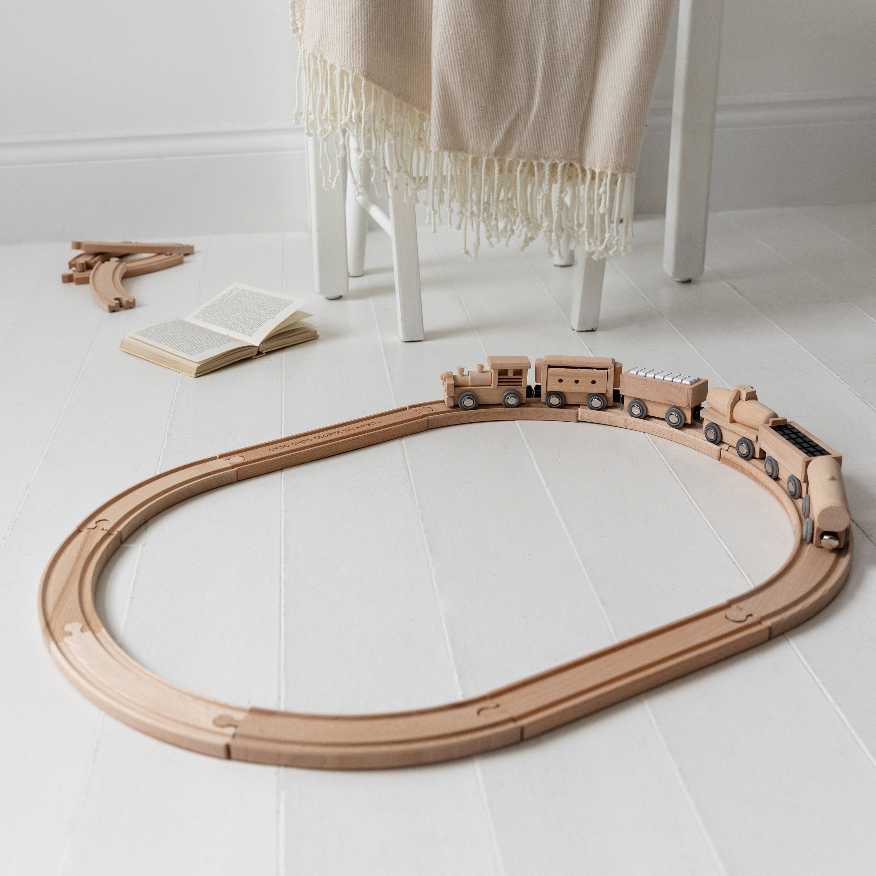 Personalised Wooden Train Set and Oval Track Traditional - Etsy UK