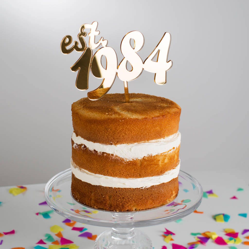 Topper de pasteles personalizado de retro año establecido | Etsy