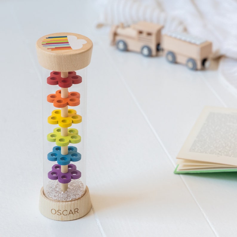 Personalised Wooden Rainbow Rainmaker Toy - Etsy