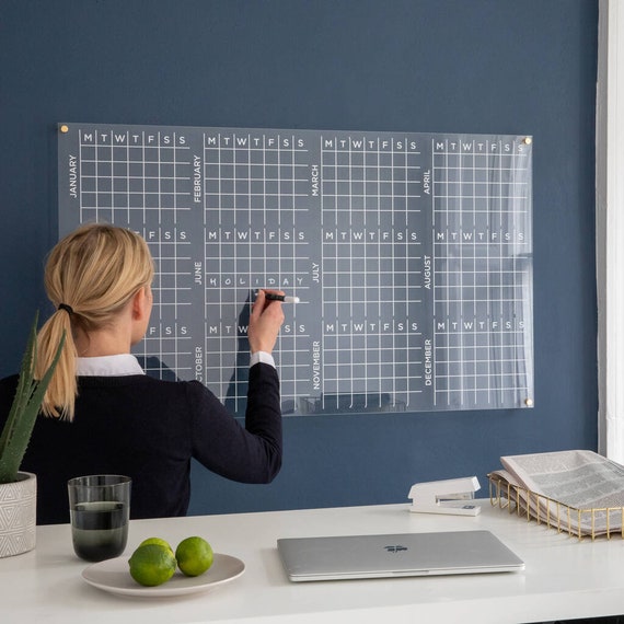 Year to View Home Office Calendar Clear Acrylic Dry Erase - Etsy UK