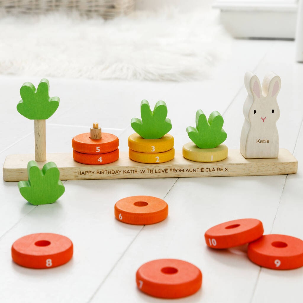 Personalised Wooden Counting Carrots Toy, Easter Gifts - Etsy