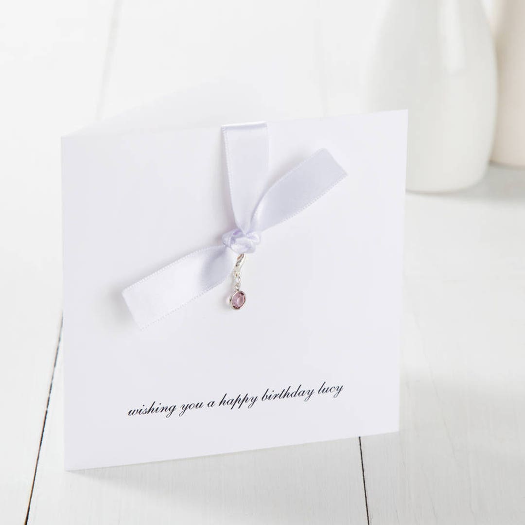 Personalised Swarovski Birthstone Card, Personalised Swarovski Birthday ...