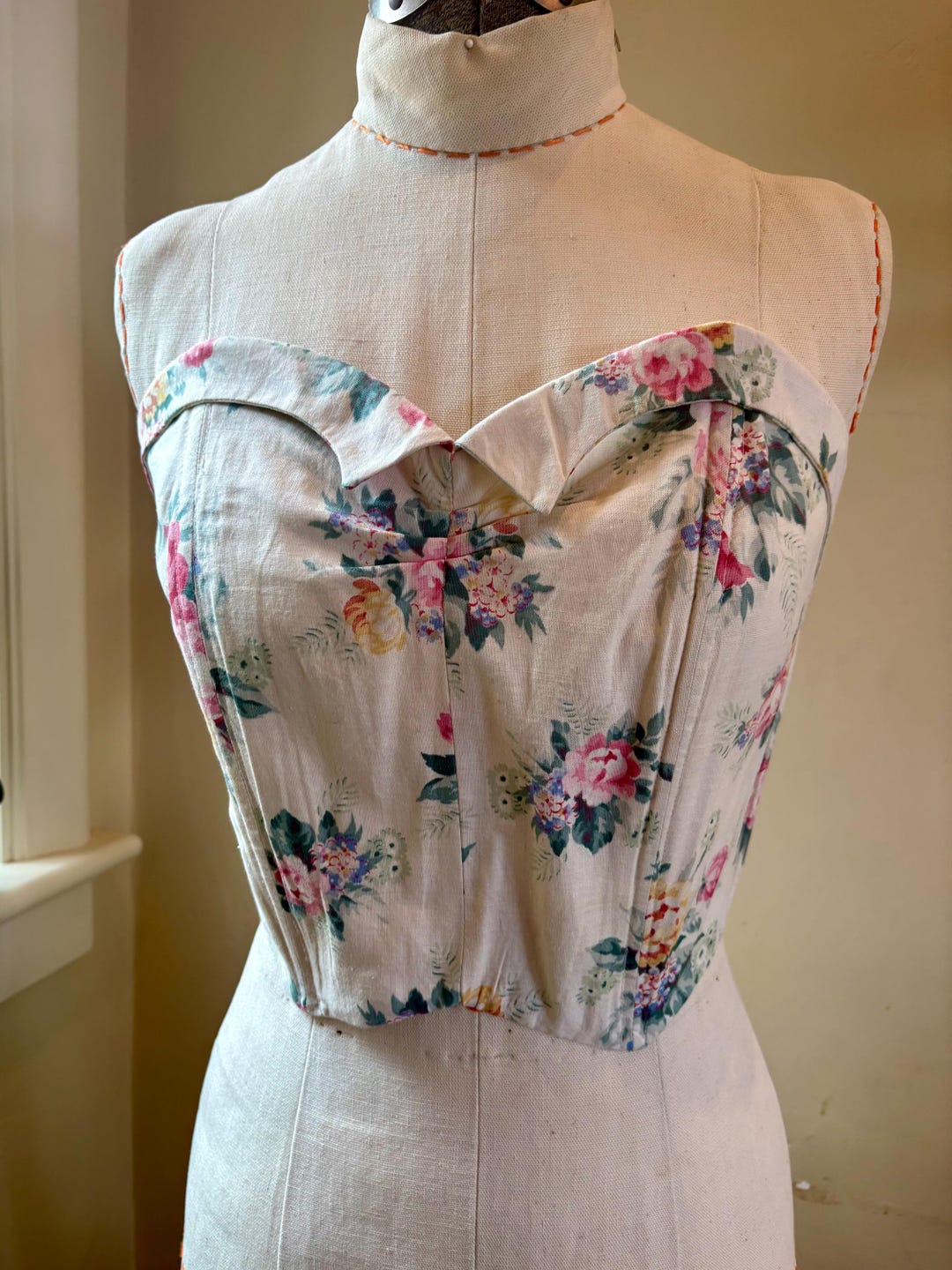 50s Bustier Sun Top Pin up Top Rockabilly Vintage 50s Cotton Rose ...