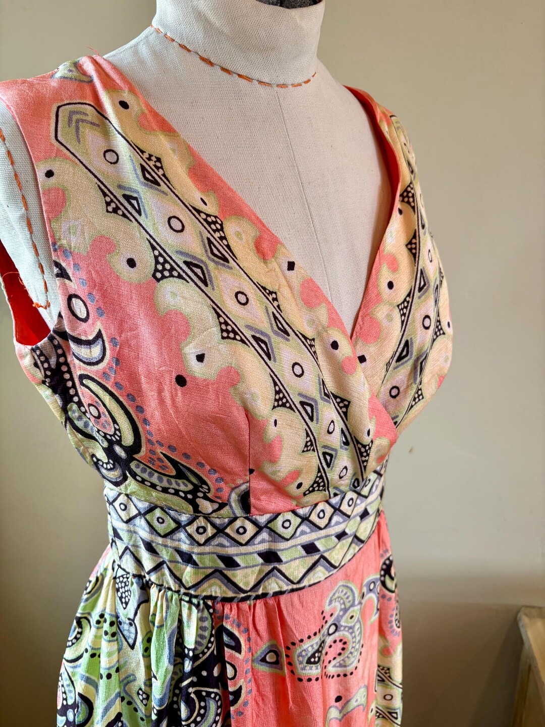 Robe longue tropicale des années 1990 Resort Wear Robe de plage - Etsy ...
