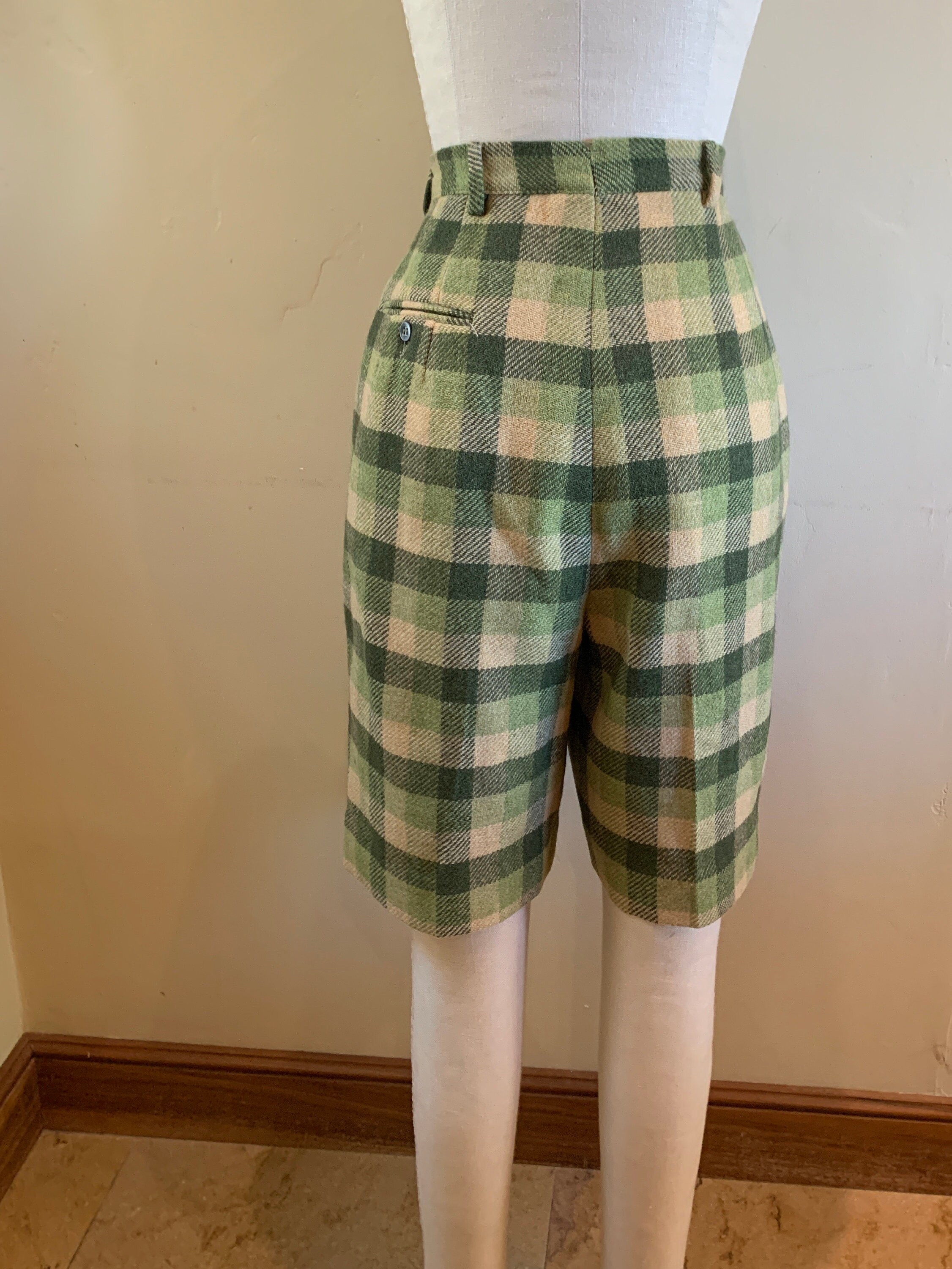 1950s High Waisted Plaid Wool Villager Bermuda Shorts Lined - Etsy