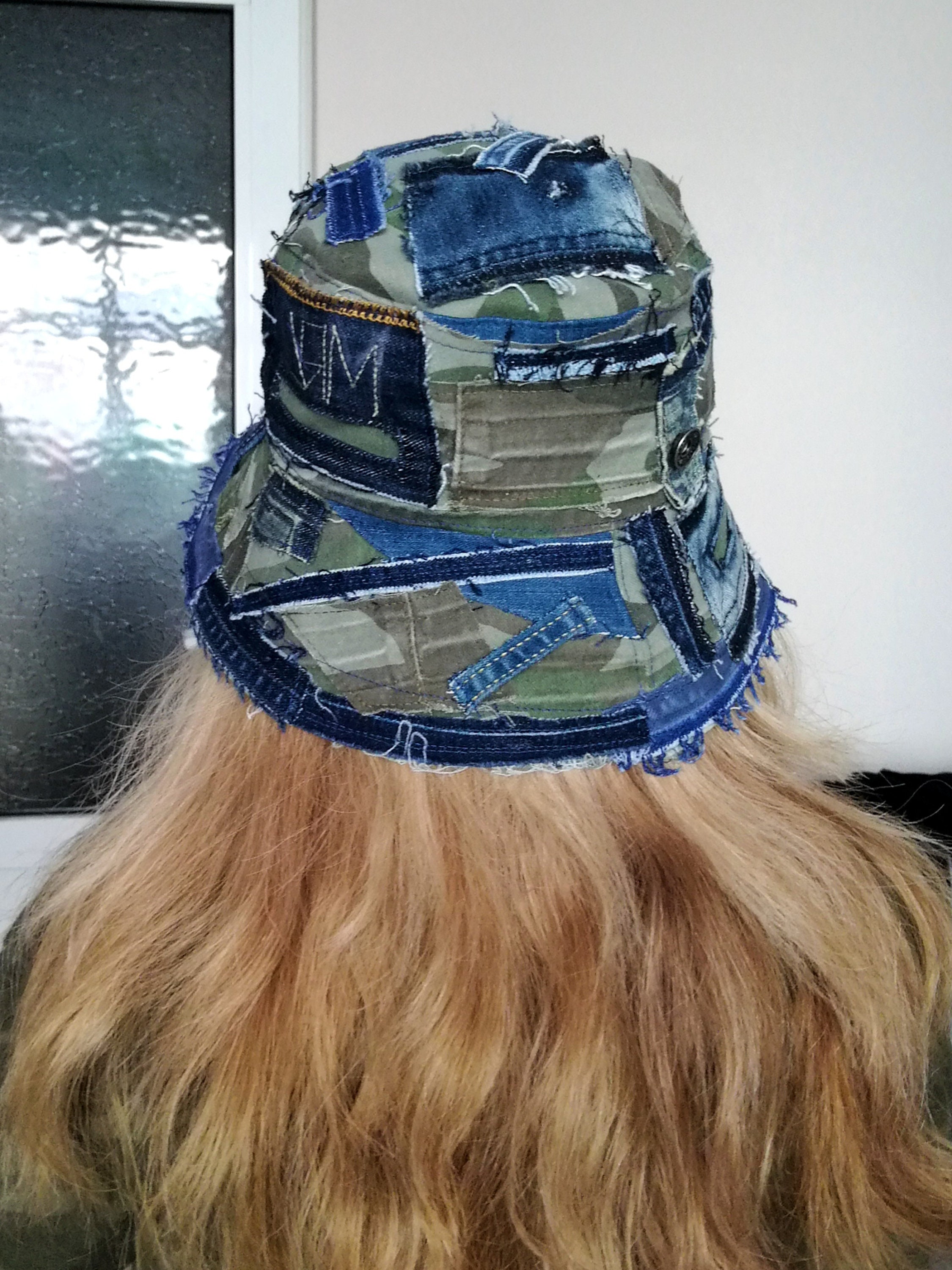 Distressed Denim Bucket Hat 2XL UNISEX Camouflage Hat Ripped - Etsy