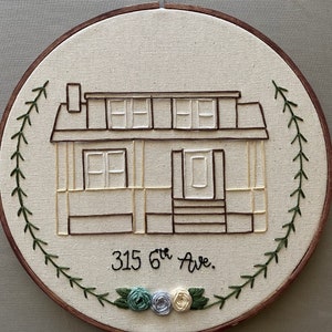 Custom Embroidery, House, Personalized, Needle Point, Housewarming Gift ...