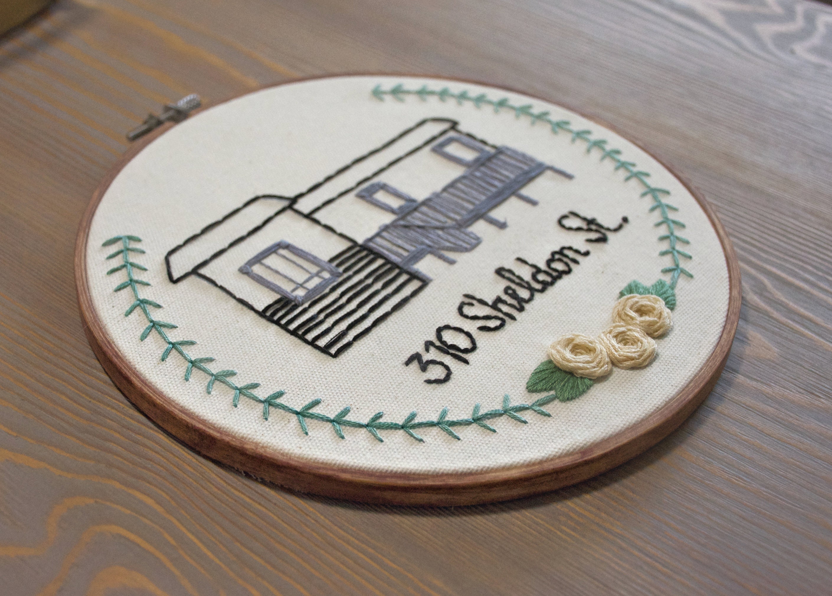 Custom Embroidery, House, Personalized, Needle Point, Housewarming Gift ...