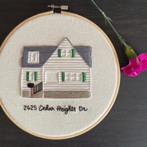 Custom House Embroidery: Personalized Home Portrait, Needlepoint Gift ...