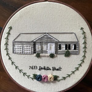 Custom House Embroidery: Personalized Home Portrait, Needlepoint Gift ...