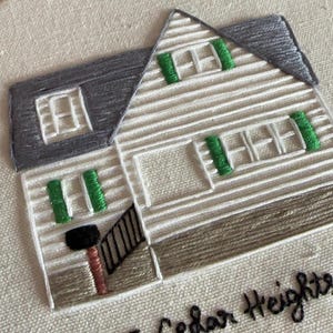 Custom House Embroidery: Personalized Home Portrait, Needlepoint Gift ...