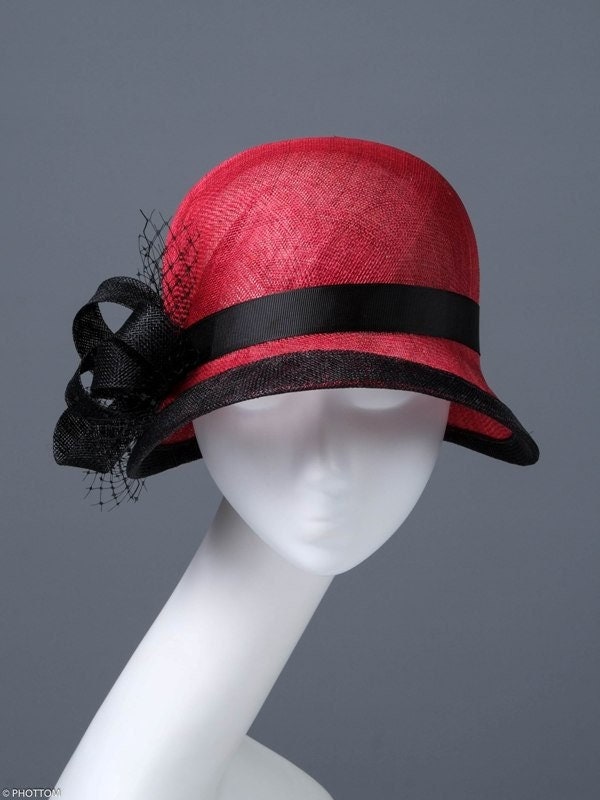 Mini, Red Hat With Drooping Brim - Etsy