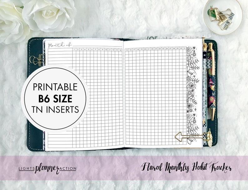 Printable Monthly Floral Habit Tracker Habit Tracking - Etsy