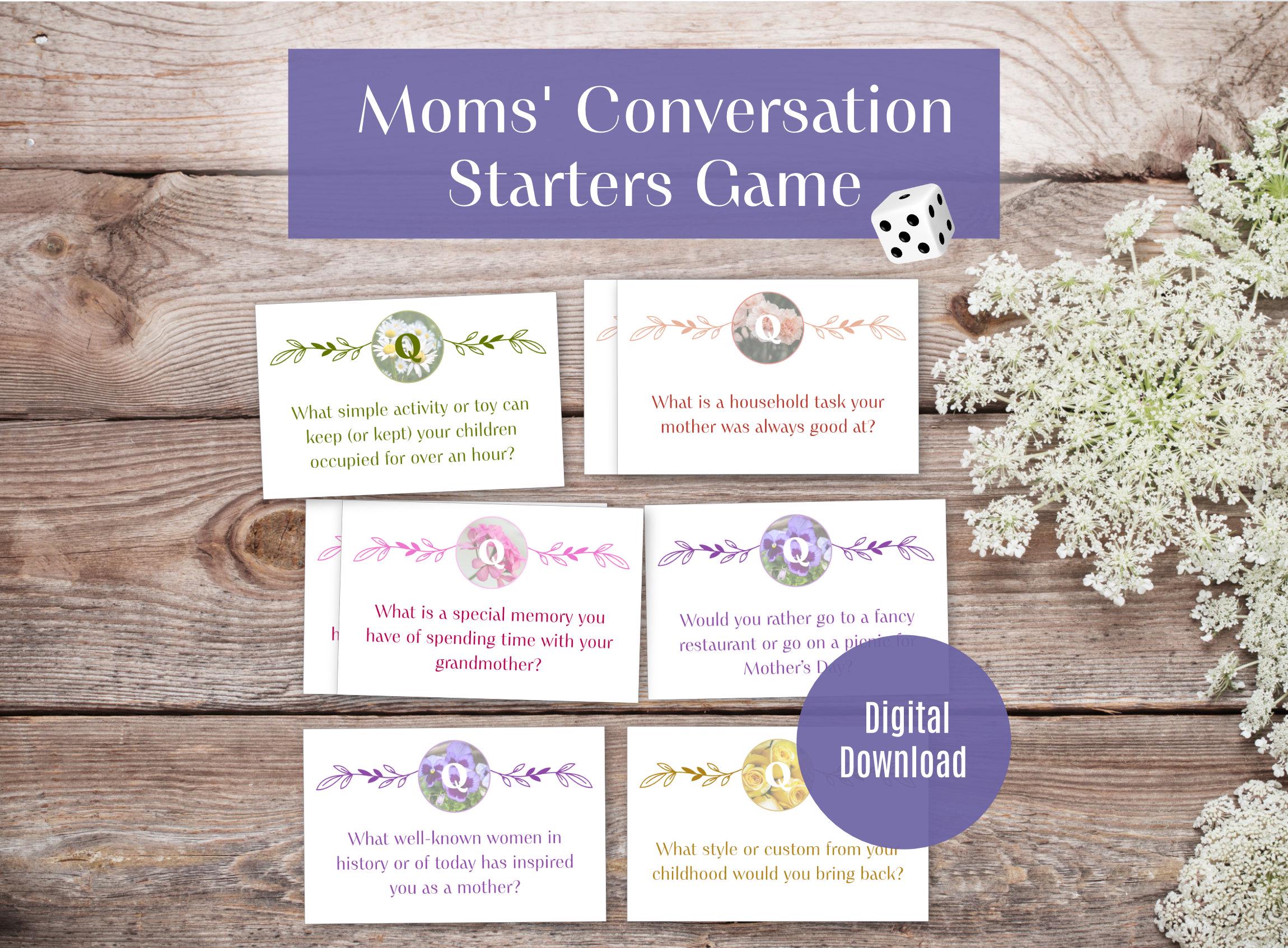 Mother's Day Conversation Starters Game: 60 Printable Question Cards ...