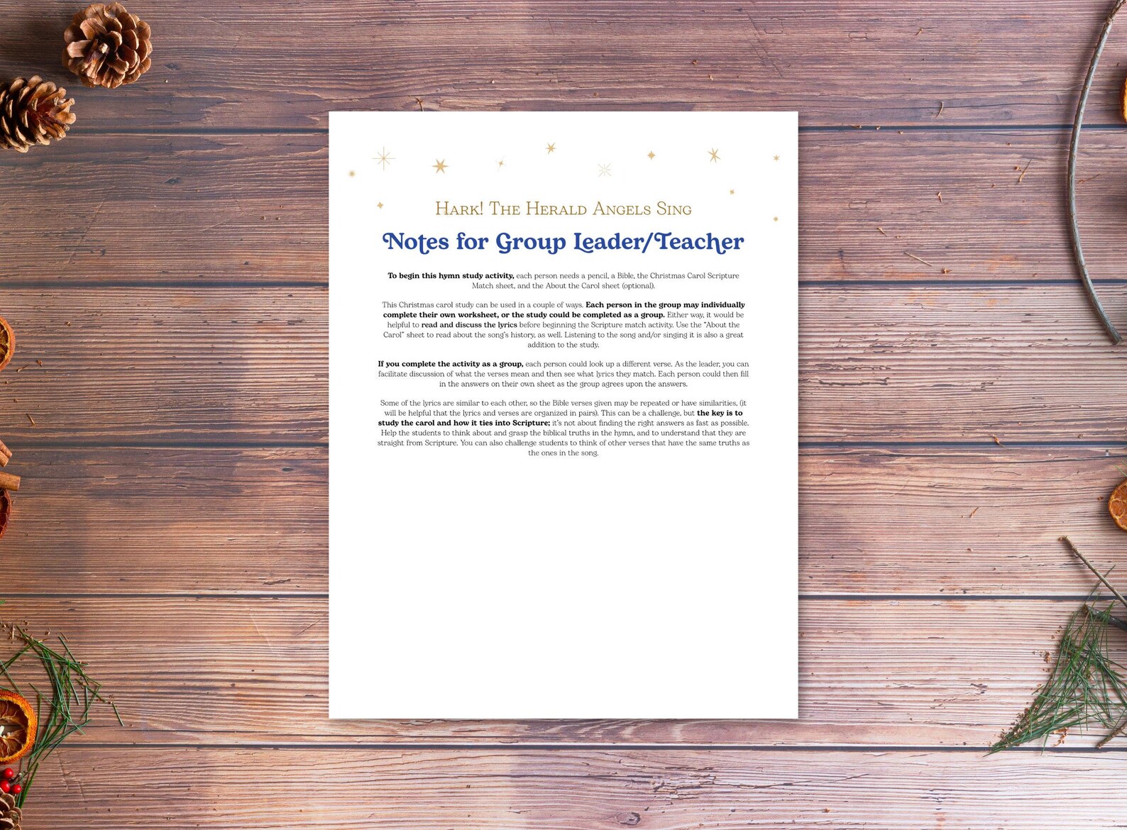 Hark! the Herald Angels Sing Hymn Study: Printable Christmas Carol ...