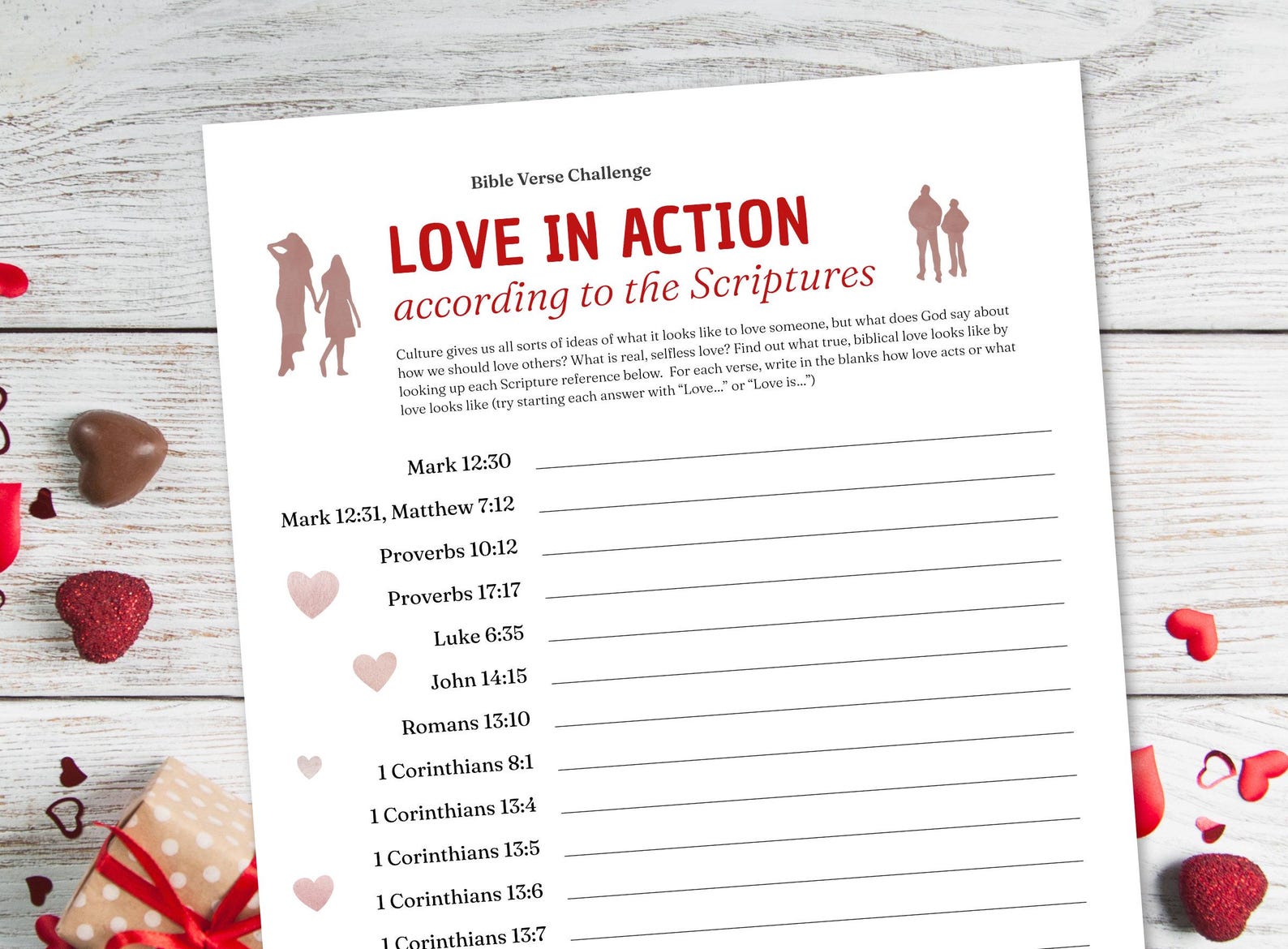 Love in Action Bible Verse Challenge: Teen & Adult Scripture Activity ...