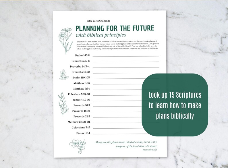 Planning for the Future Scripture Challenge: Teen & Adult Bible Verse ...