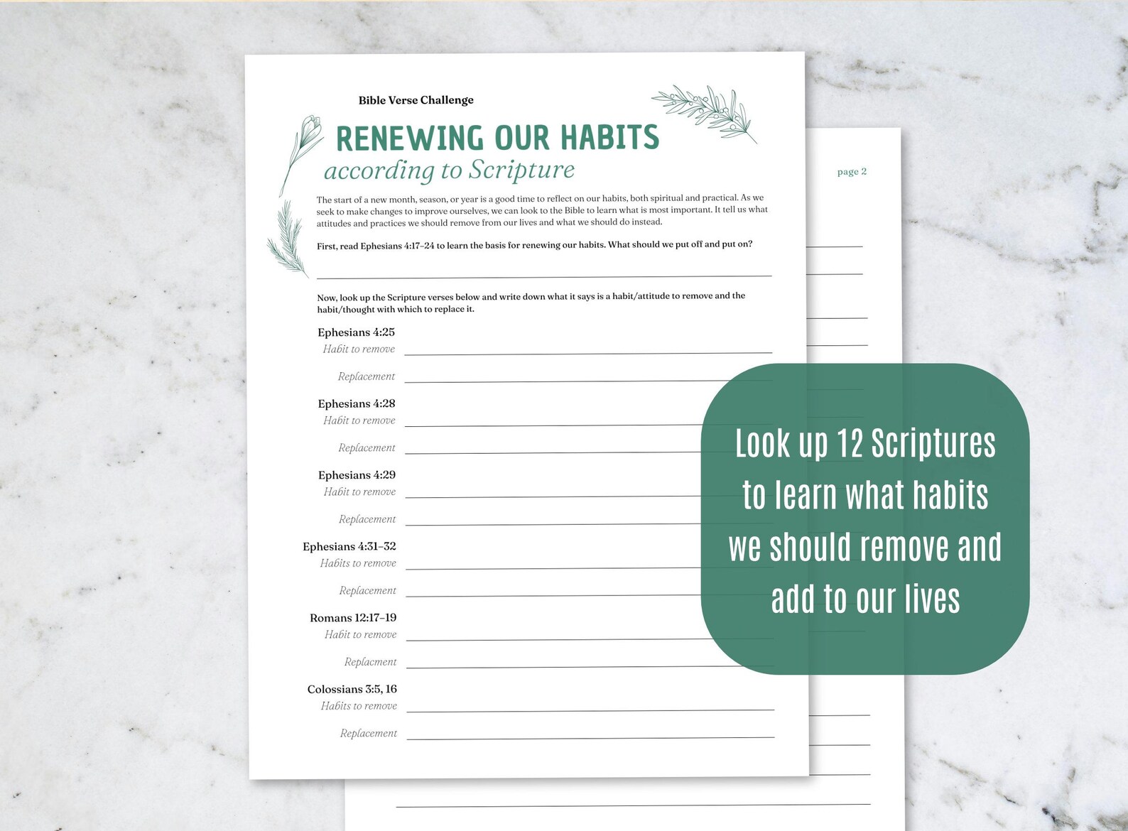 Renewing Our Habits Scripture Challenge: Teen & Adult Bible Verse ...