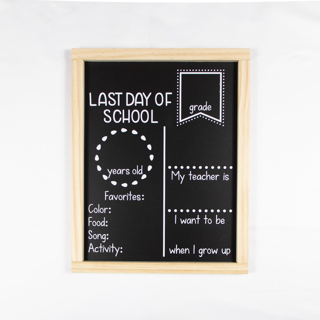 Last Day of School Chalkboard - Etsy