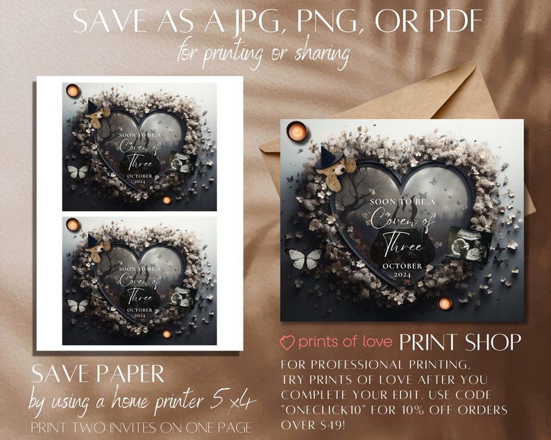 Gothic Pregnancy Announcement, Coven of Three Baby Announcement ...