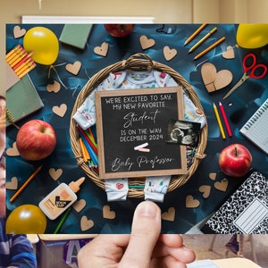 Teacher Pregnancy Announcement, Digital Homeschool Teacher Baby Reveal ...