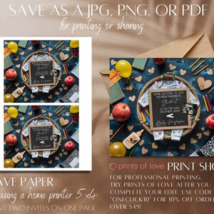 Teacher Pregnancy Announcement, Digital Homeschool Teacher Baby Reveal ...